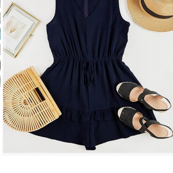 Pants & Jumpsuits | Tank Rompers Flowy Ruffle Layered Shorts Jumpsuit ...